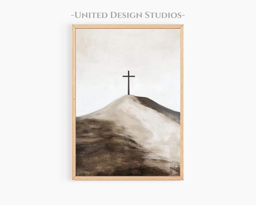 The Holy Cross, Jesus Christ Painting, Neutral Abstract Christian Art ...