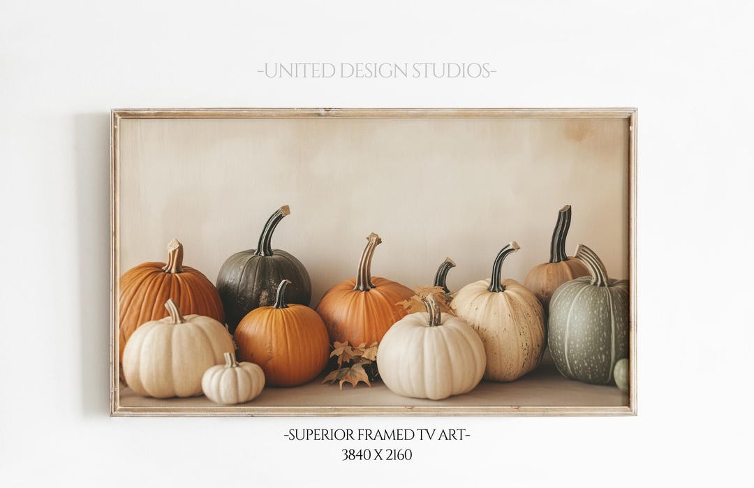 Frame TV Art Fall, Autumn Pumpkin Art, Neutral Halloween Art, Fall ...