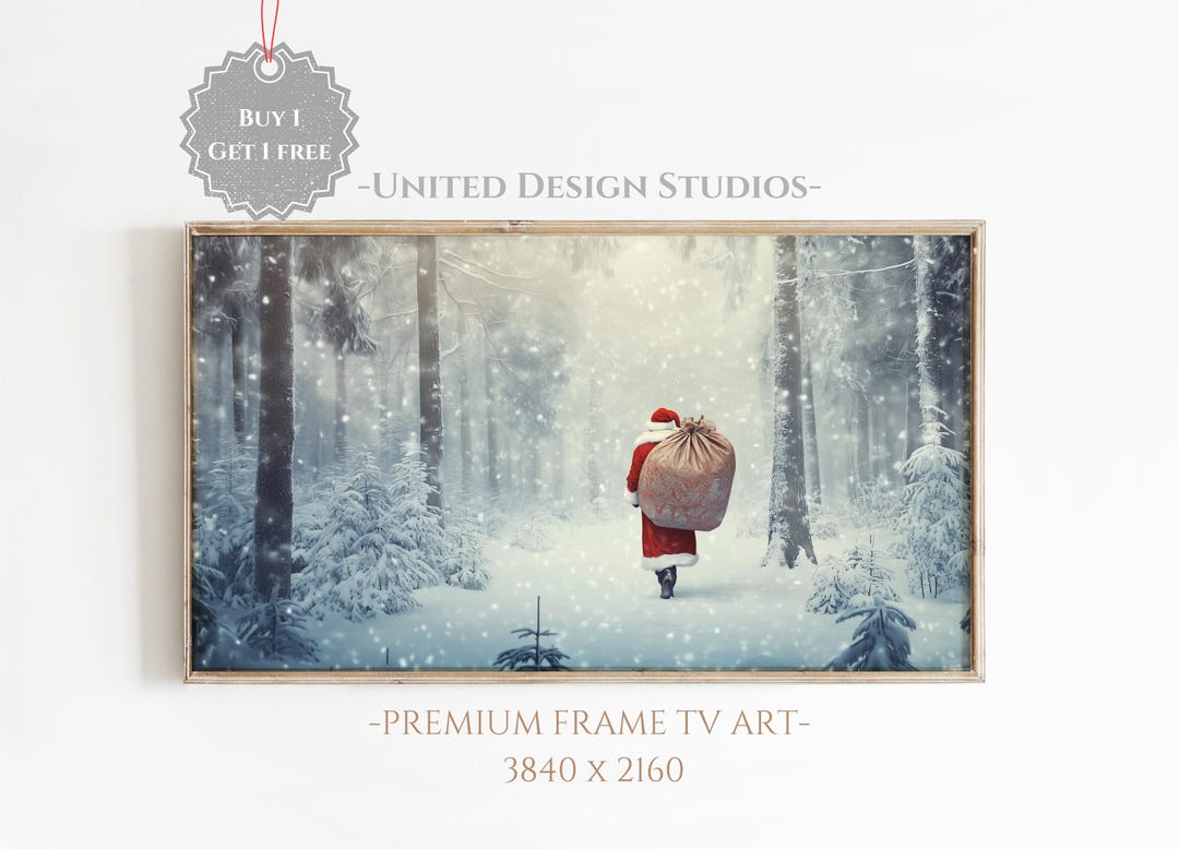 Christmas Samsung Frame TV Art, Santa Claus Art for TV, Christmas ...