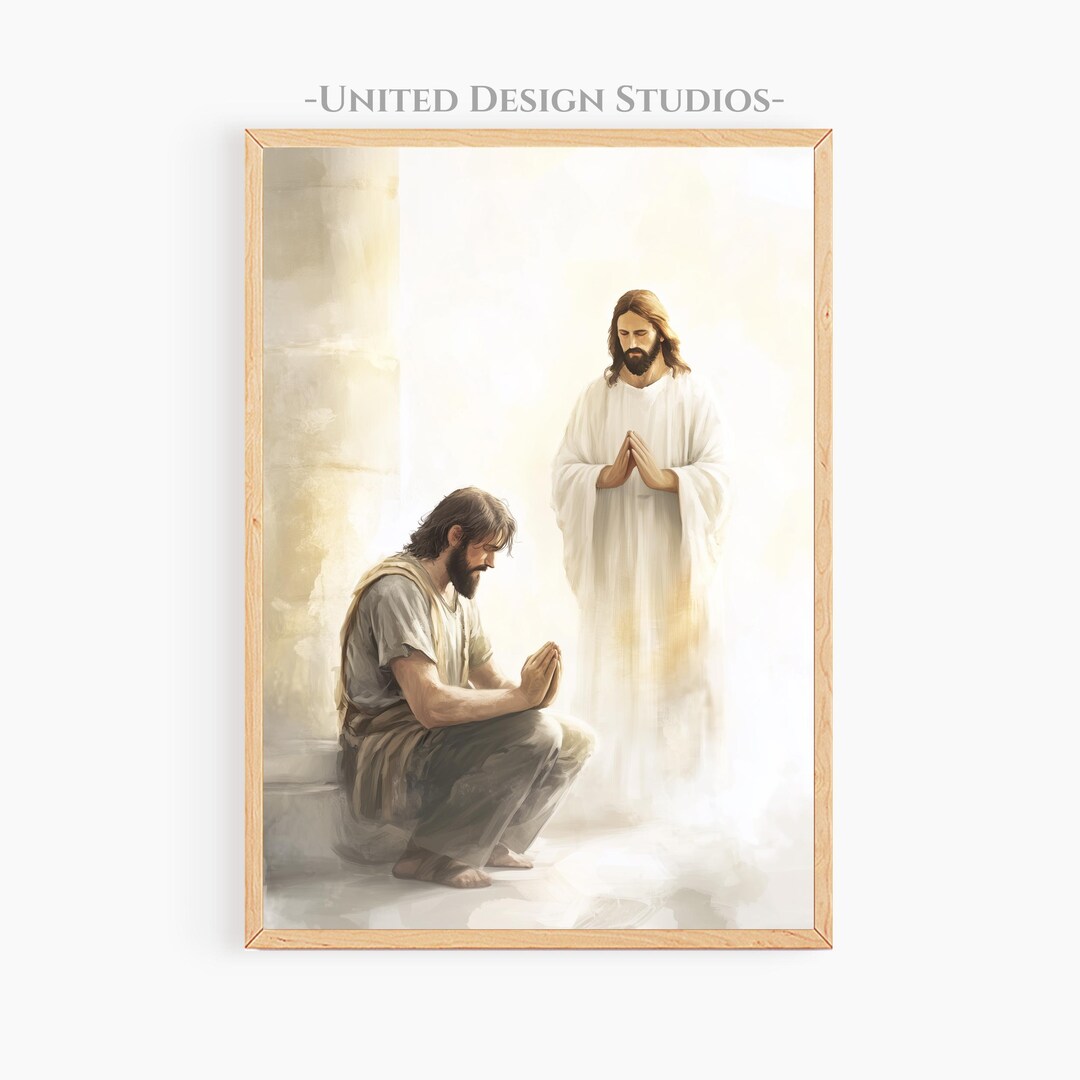 Jesus Loves You Printable Wall Art, Jesus With Man Religious Decor ...