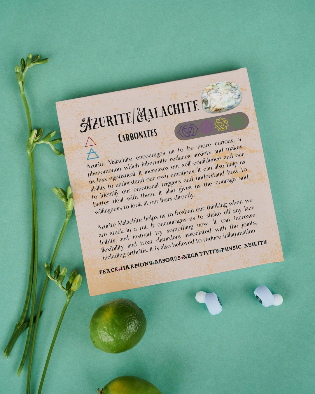 Azurite and Malachite Crystal Card 4x4 Digital Download - Etsy