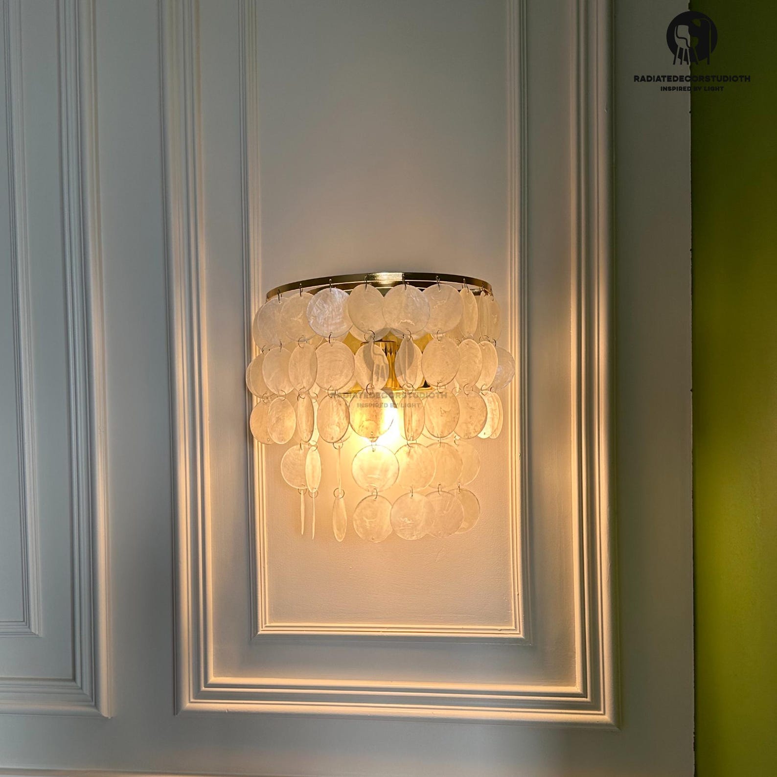 Personalised Wall Lamps, Scallop Shape Wall Lamp,struttura Ottone,made ...