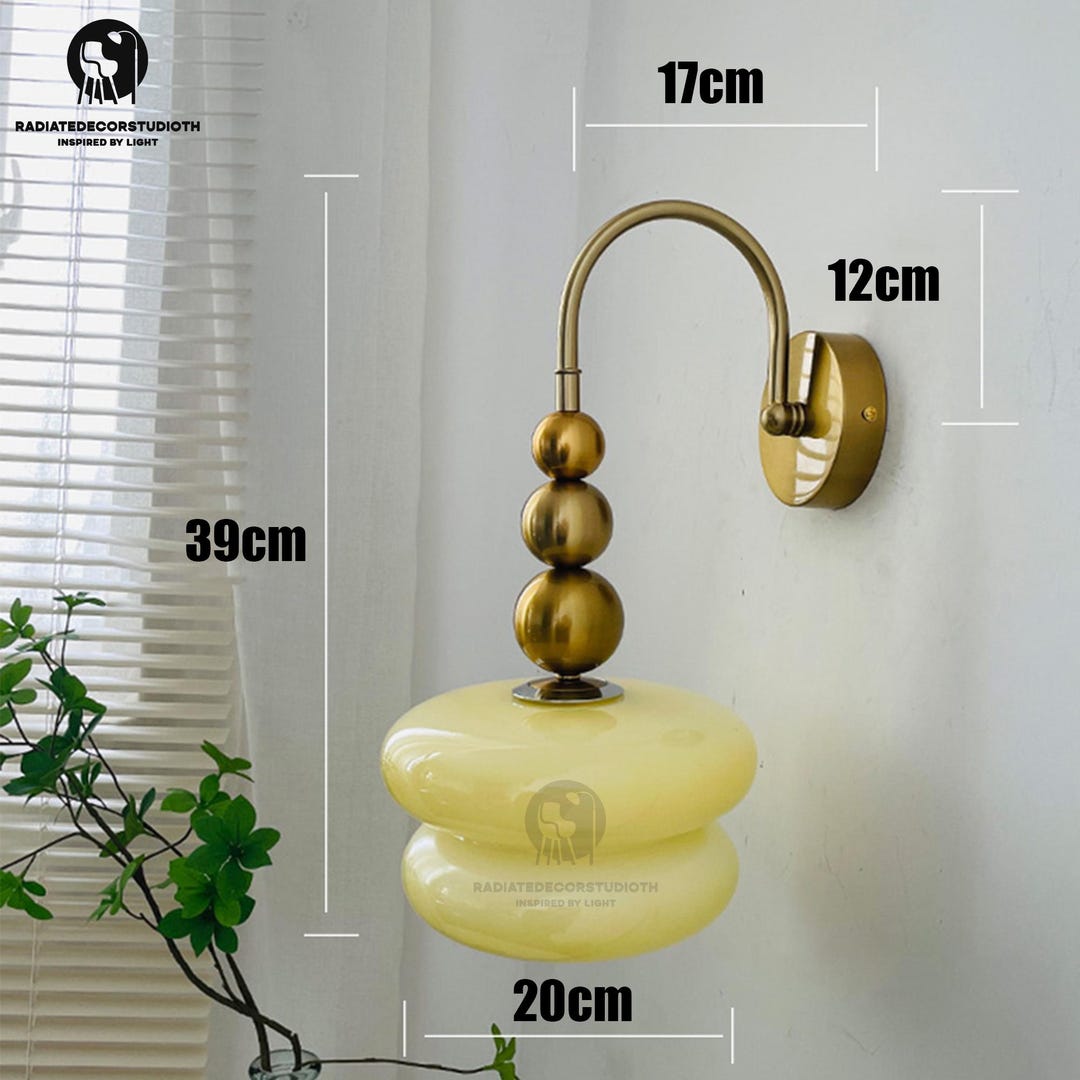 Gooseneck Wall Sconce,white Glass Gourd Shade,task Lighting,brass Wall ...