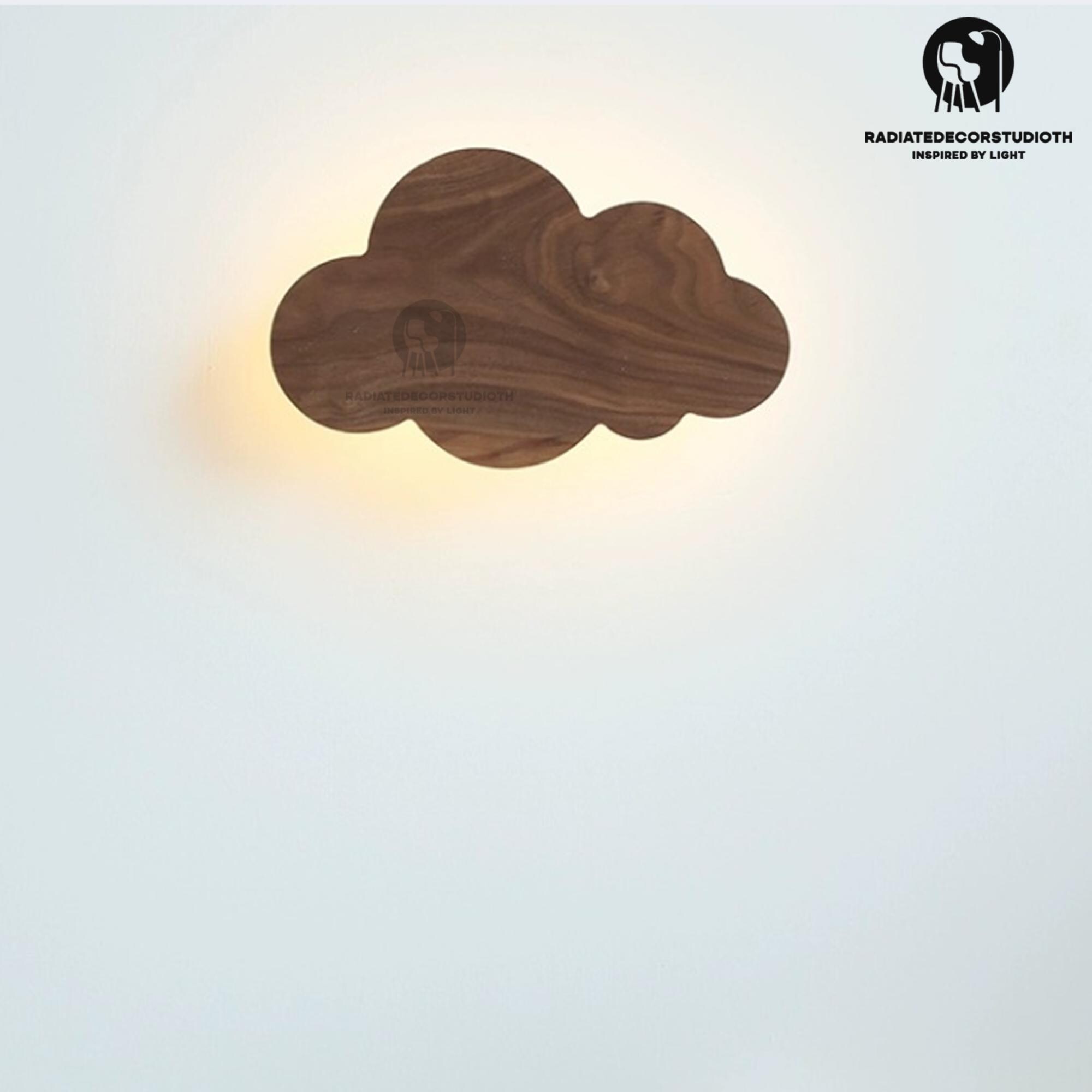 Solid Wood Cloud Wall Sconce,boucle Cloud Wall Lamp,kids Room Wall ...