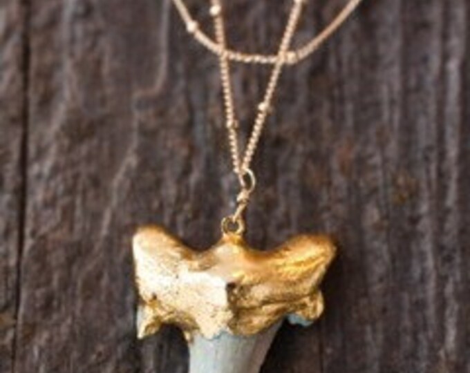 Double Chain Gold Shark Tooth Necklace - Etsy