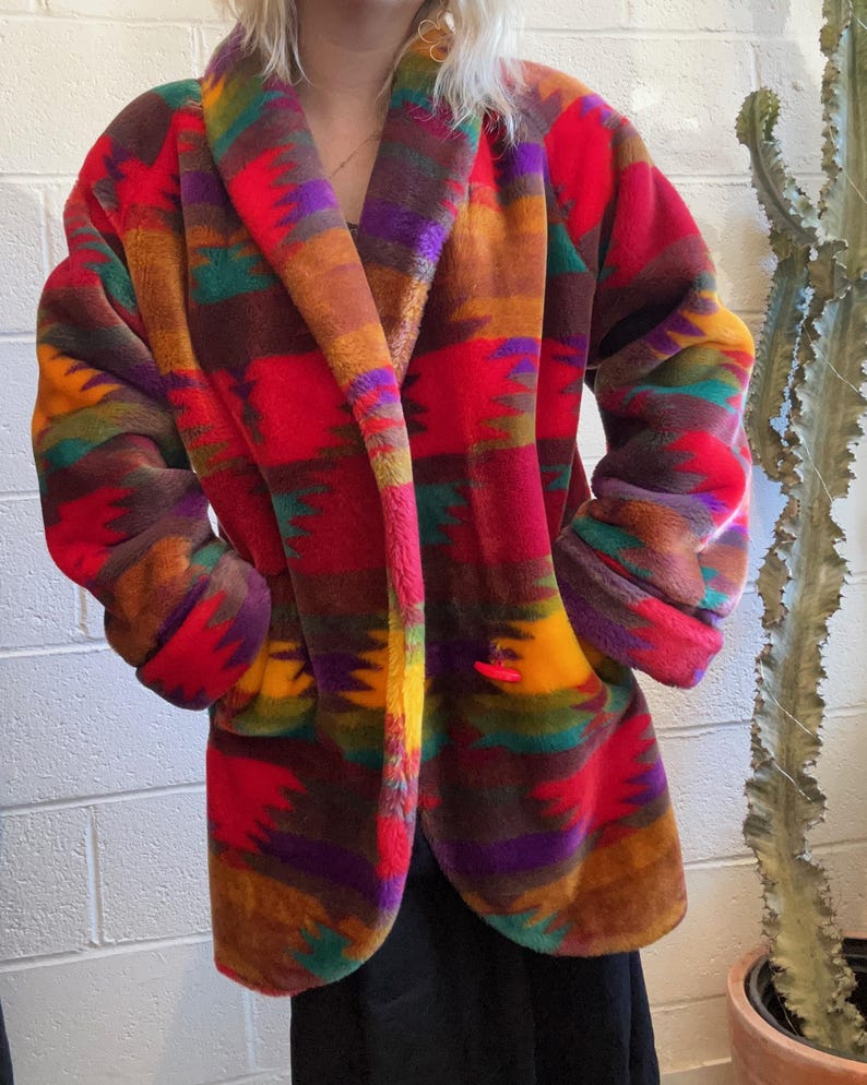 Vintage South West Inspired Multi Color Coat - Etsy