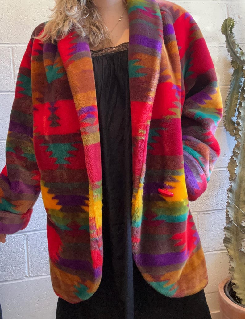 Vintage South West Inspired Multi Color Coat - Etsy