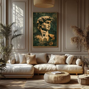 Michelangelo’s David Art Print, Digital Reimagination Decor ...