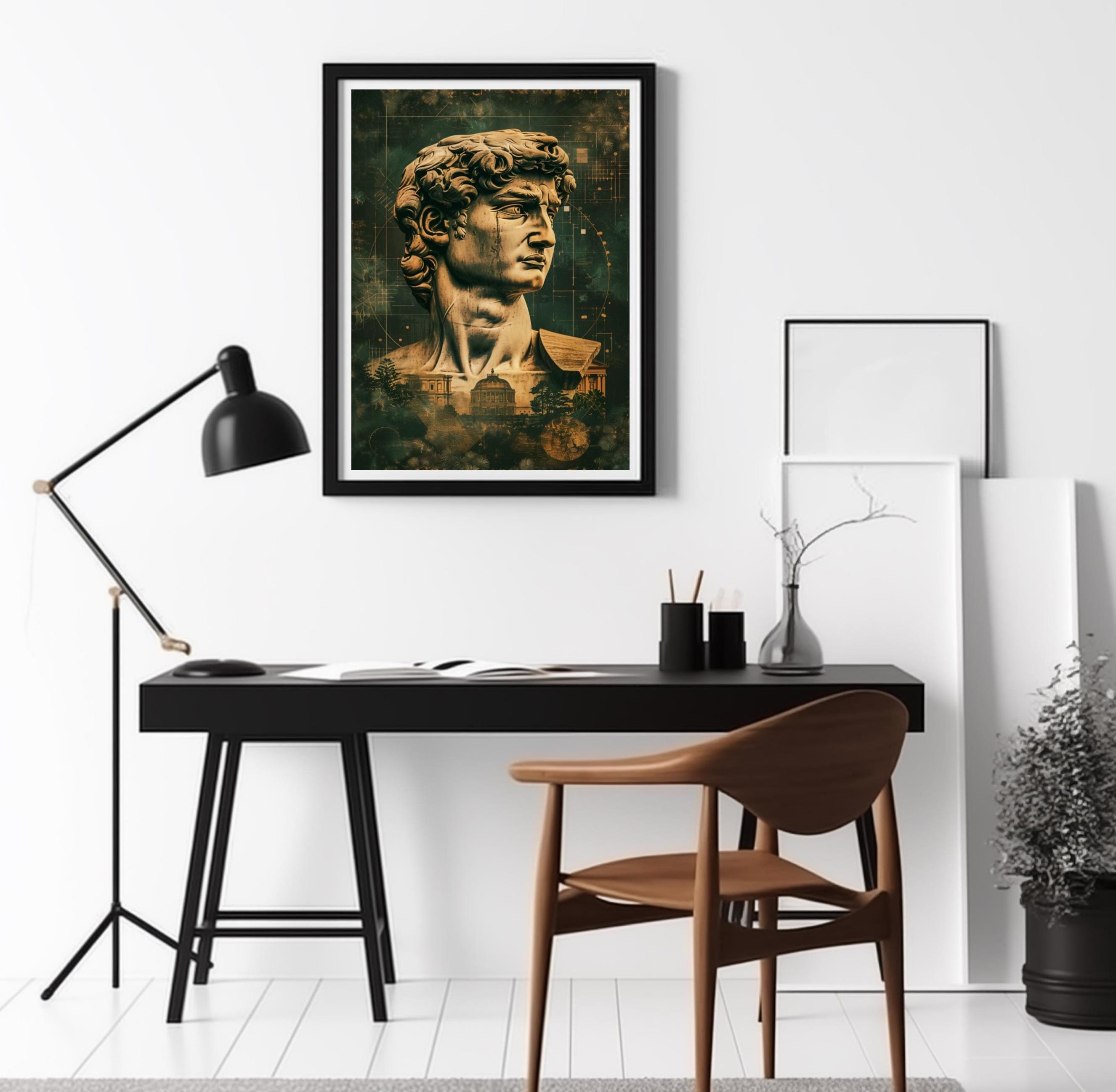 Michelangelo’s David Art Print, Digital Reimagination Decor ...