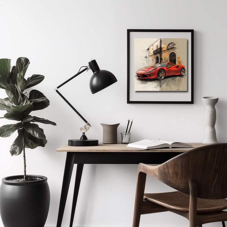 Sports Car Digital Art Print, Car Enthusiast Gift, High-resolution ...