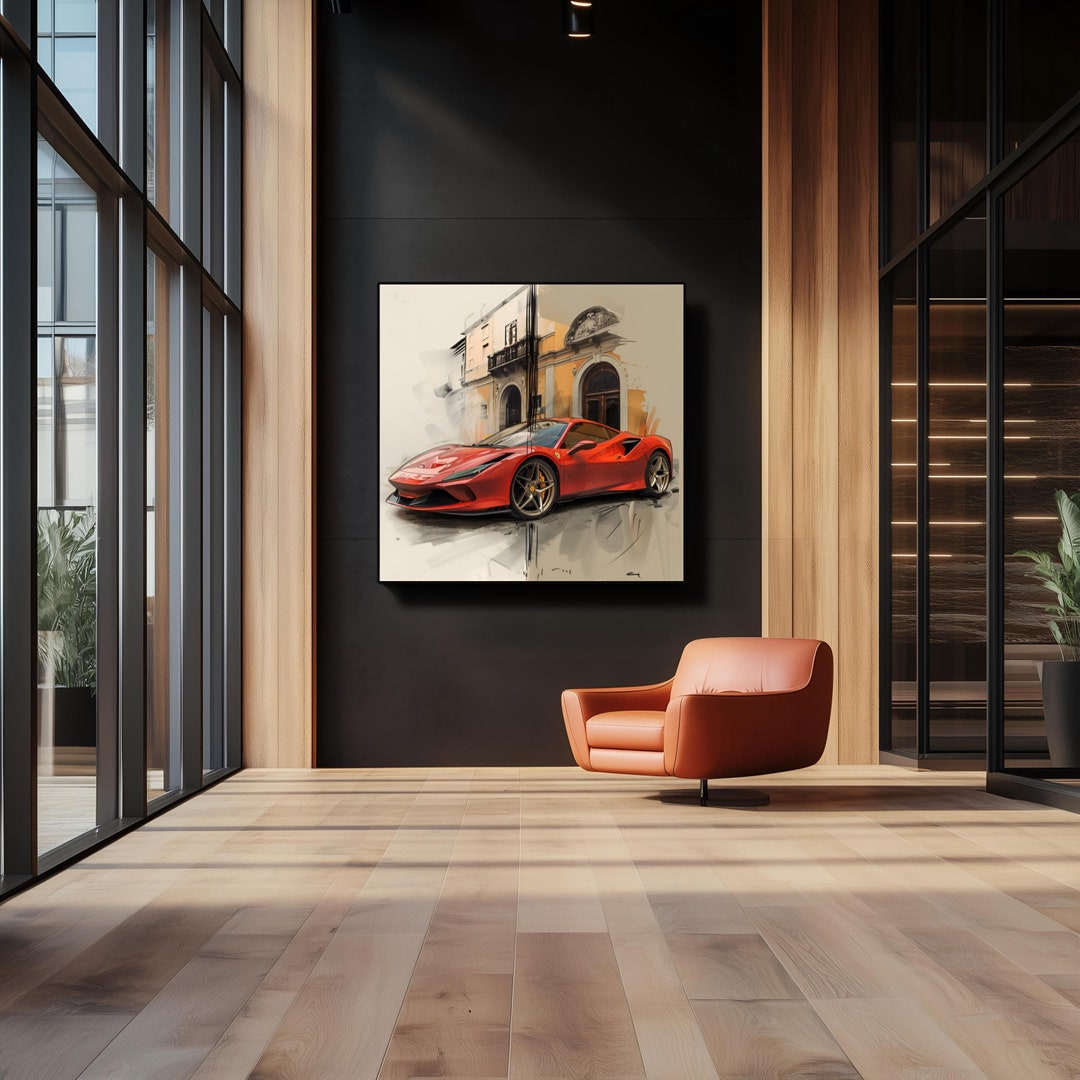 Ferrari Sports Car, Red Car Wall Hanging, Printable Wall Art, Ferrari ...