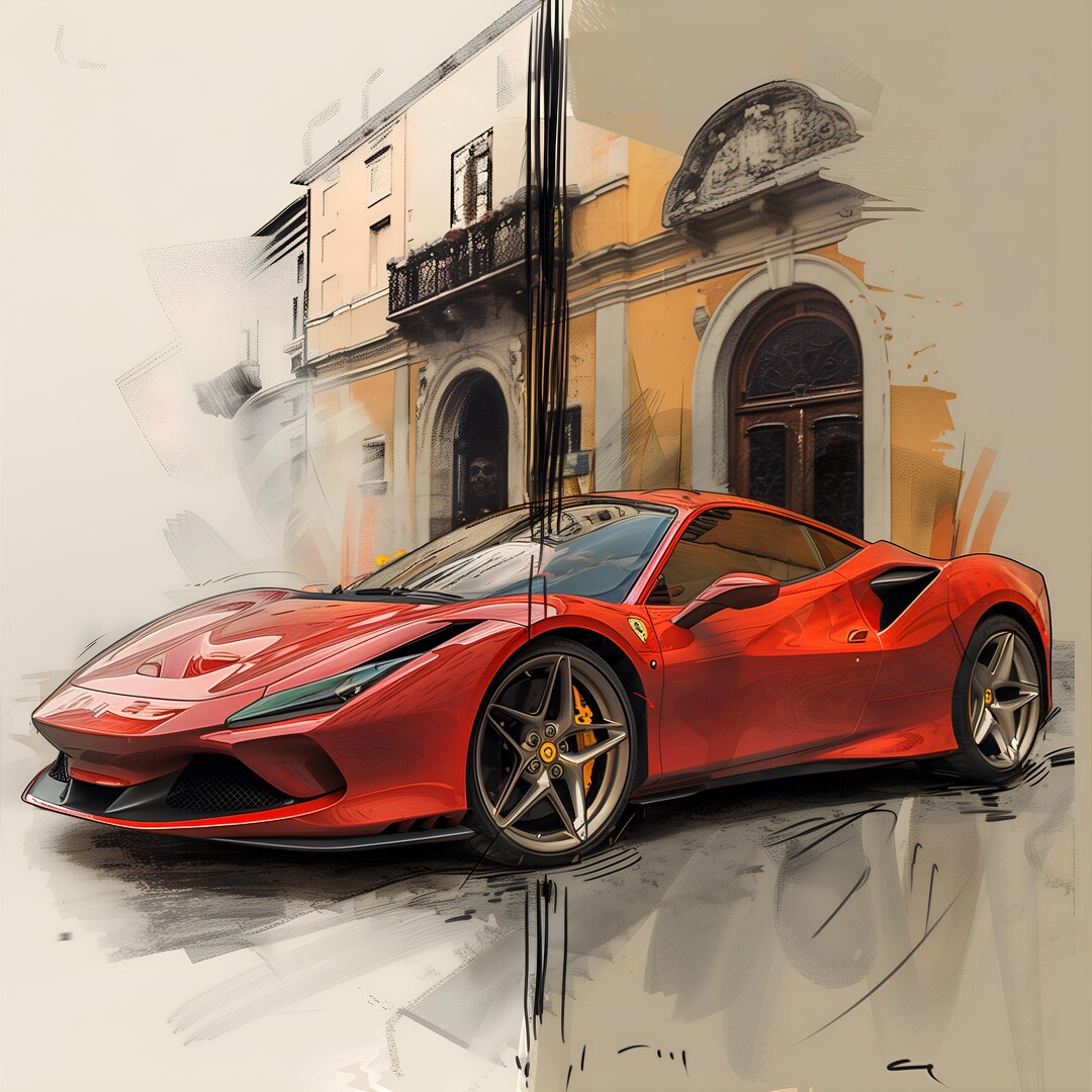 Sports Car Digital Art Print, Car Enthusiast Gift, High-resolution ...