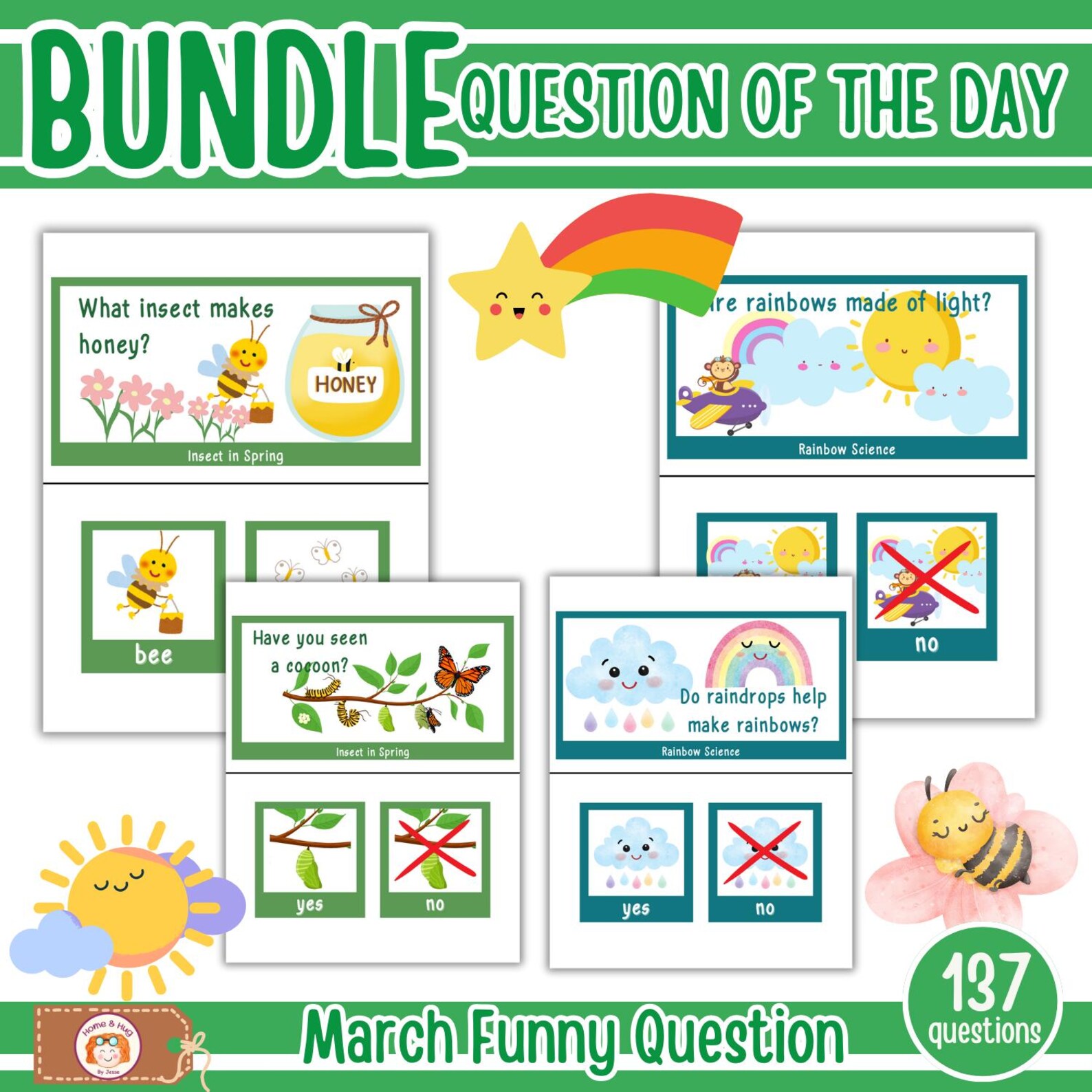 Question of the Day for Preschool March, Kindergarten Sight Words, Yes ...