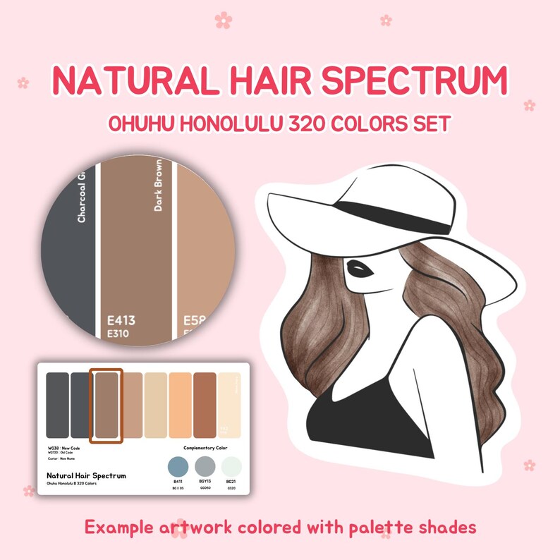 Ohuhu Color Palette for 320 Markers | New & Old Code | Hair Skin Theme ...