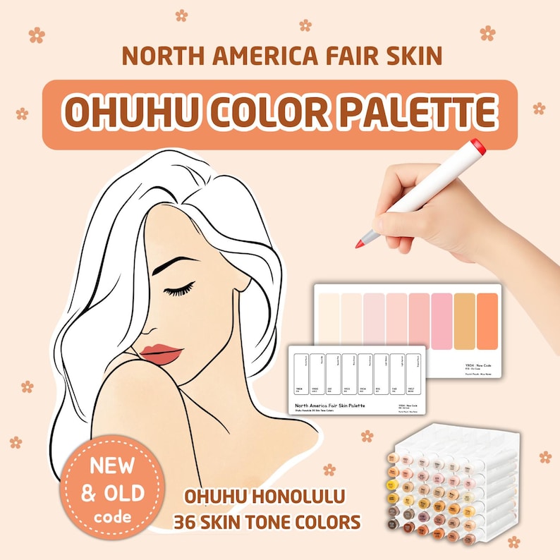 Ohuhu Color Palette | Honolulu 36 Colors | North America Skin| Old ...