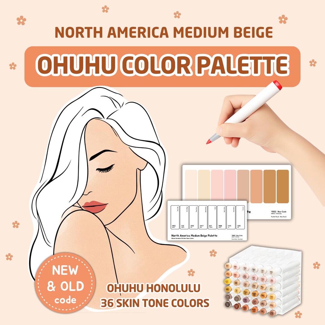 Ohuhu Color Palette | Honolulu 36 Colors | North America Skin| Old ...