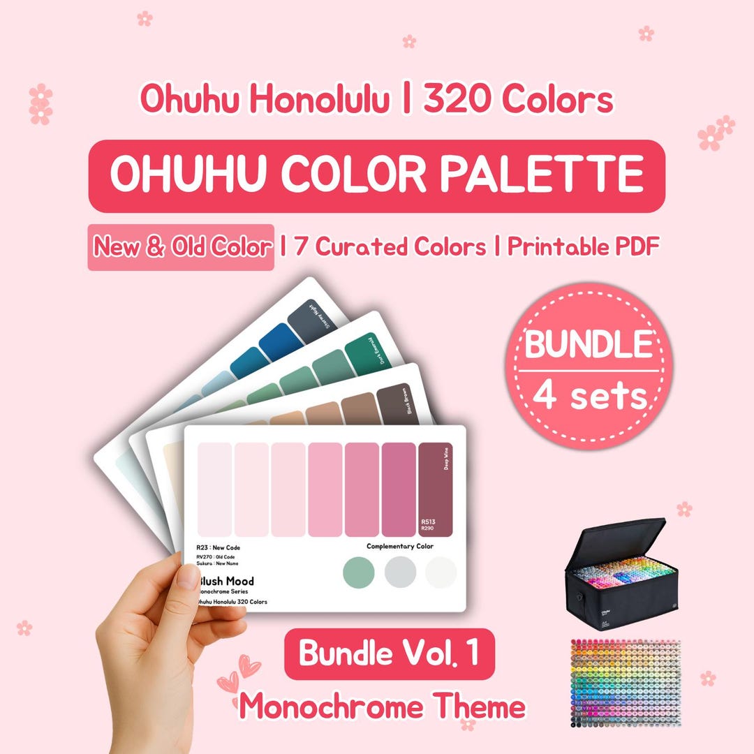 Ohuhu Color Palette for 320 Markers | New & Old Code | Marker Color ...