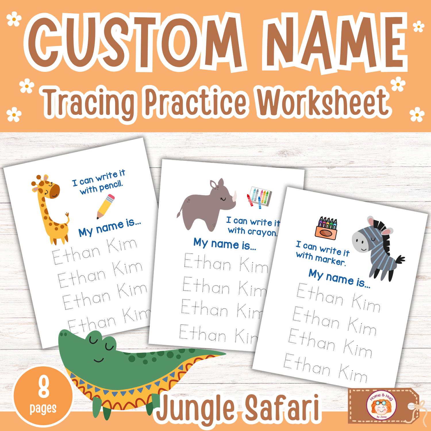 Editable Name Tracing Sheet-handwriting Practice| Custom PDF for Kids ...