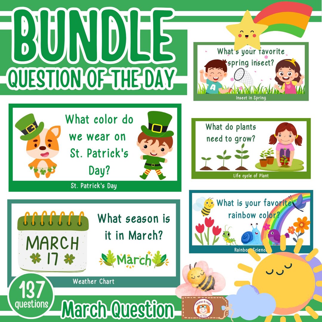 Question of the Day for Preschool March, Kindergarten Sight Words, Yes ...