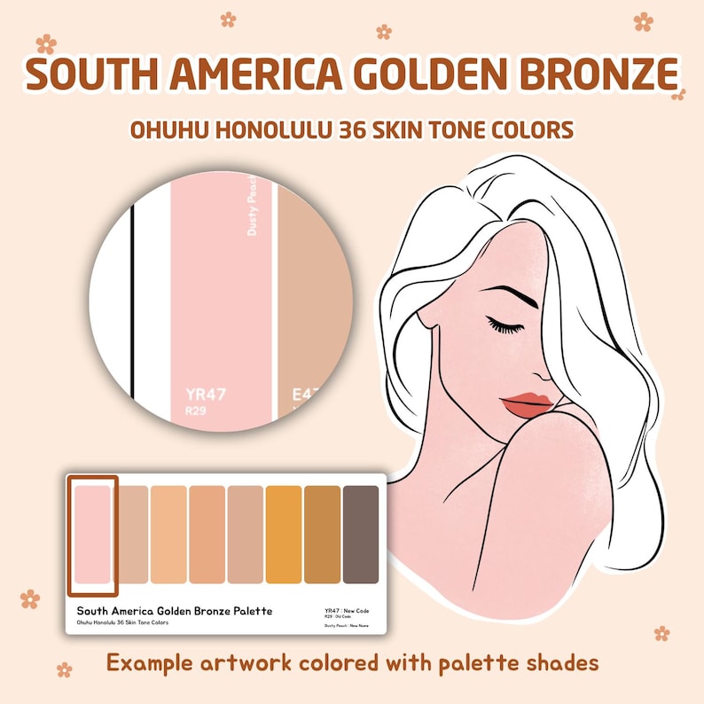 Ohuhu Color Palette | Honolulu 36 Colors | South America Skin| Old ...