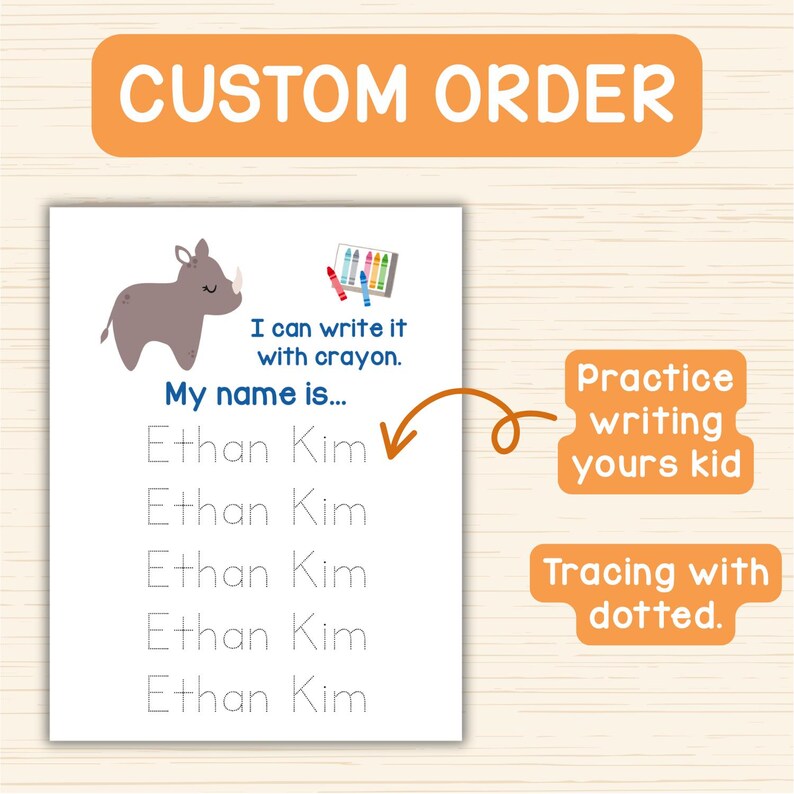 Editable Name Tracing Sheet-handwriting Practice| Custom PDF for Kids ...