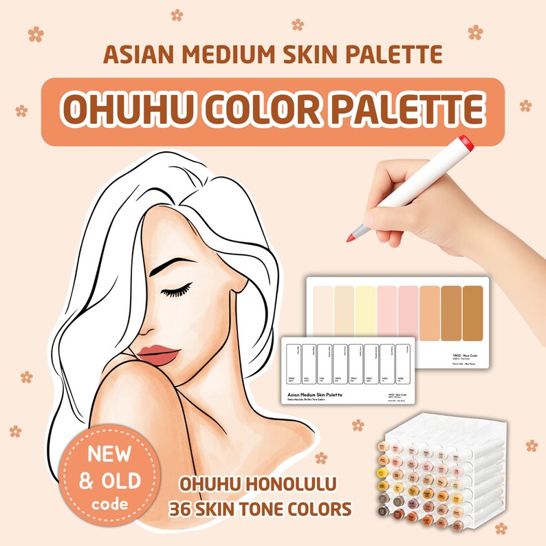 Ohuhu Color Palette | Honolulu 36 Colors | Asian Skin| Old Vs New Codes ...