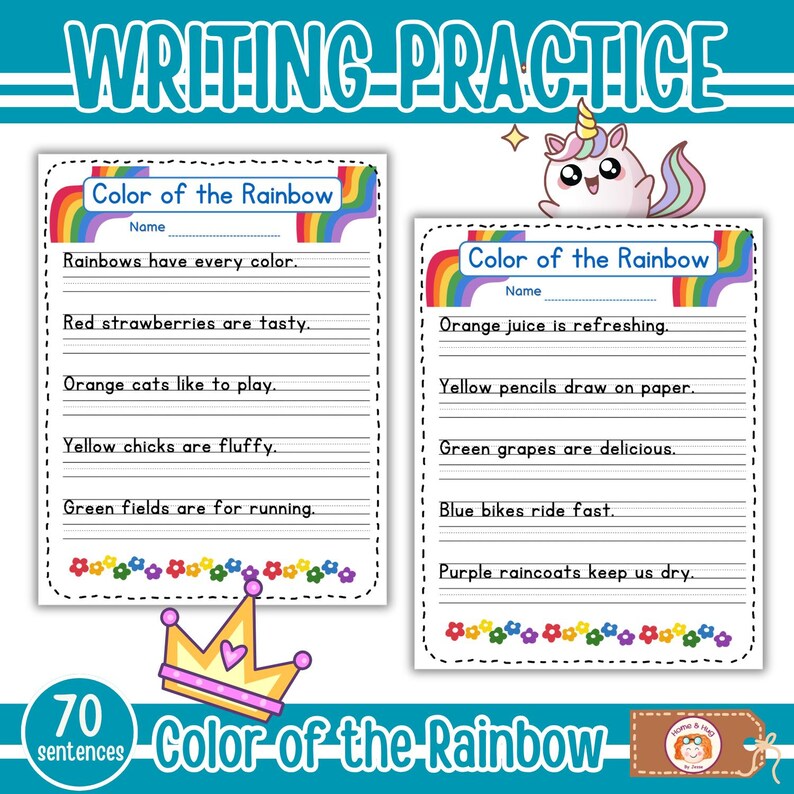 Sentences Writing Practice Worksheets, Write the Sentences Activity ...