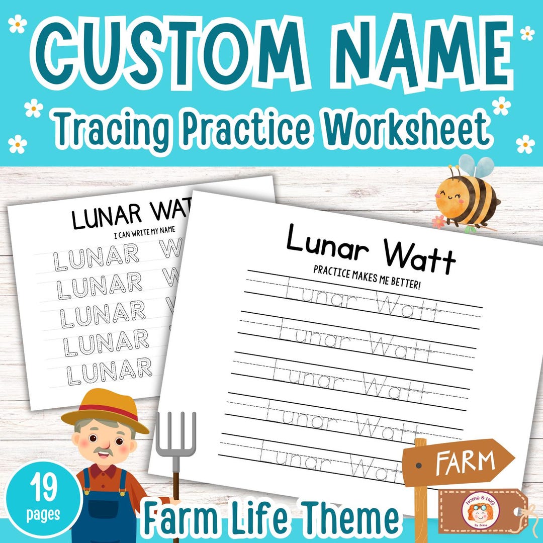 Custom Name Tracing Sheet, Handwriting Practice, Personalized Name ...