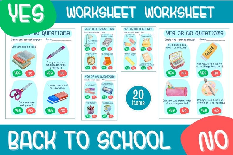 Yes No Animal Questions Worksheet: Kids Learning Game (PDF) - Etsy