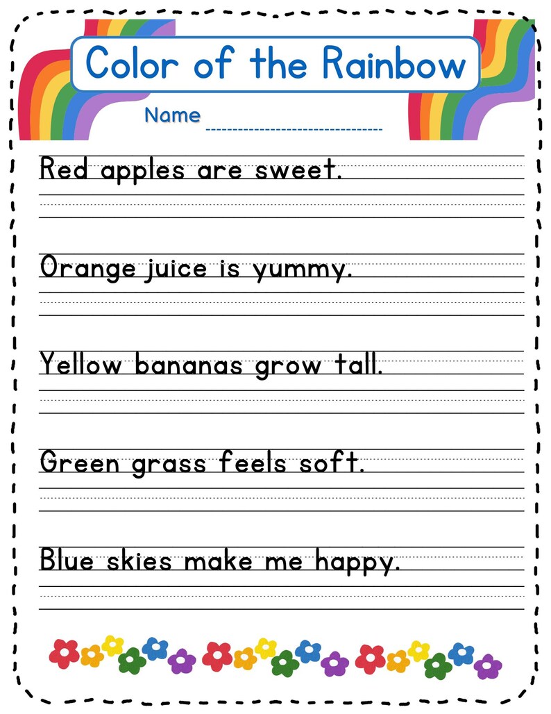 Sentences Writing Practice Worksheets, Write the Sentences Activity ...