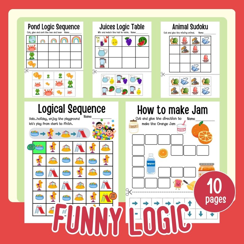 Funny Logic Table, Sequence, Sudoku & Sorting Games - Etsy