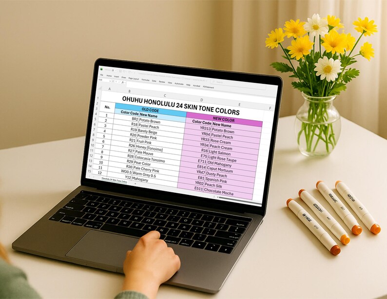Ohuhu Honolulu Conversion Chart for 24 Skin Tones : Old Vs New Codes ...