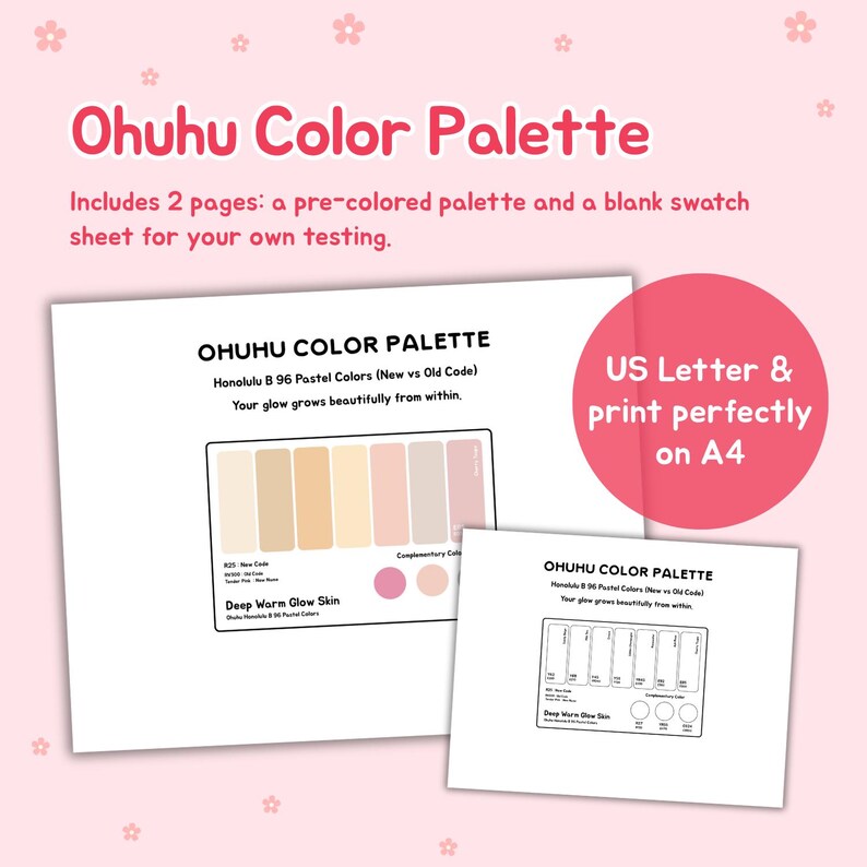 Ohuhu Color Palette for 96 Pastels Marker | Use for Skin Tone | New ...