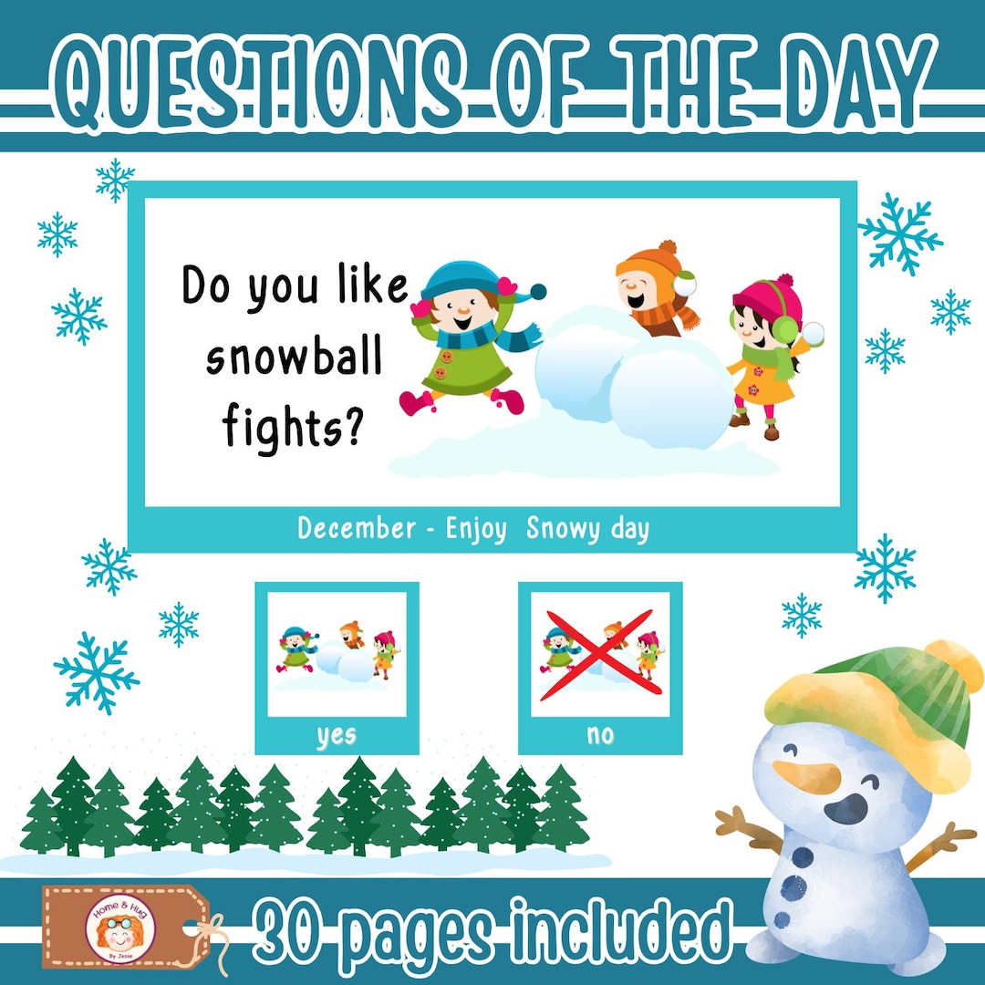 Question of the Day Preschool December Learning Winter Activities and ...