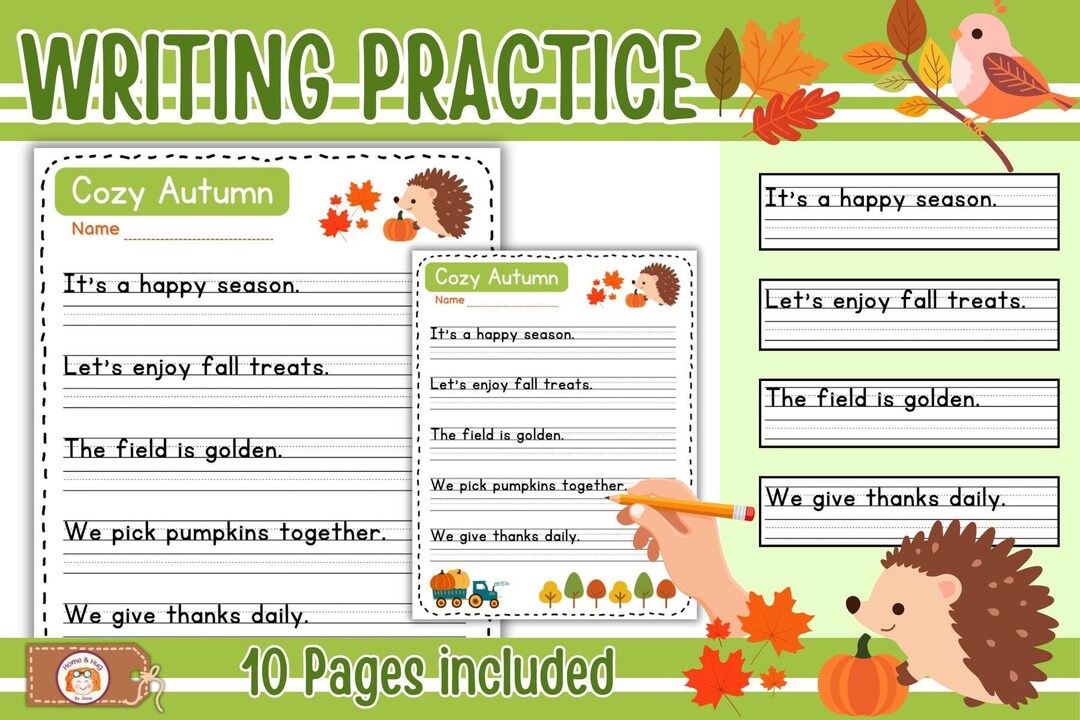 Sentence Writing Practice Worksheets, Learn to Write the Word ...
