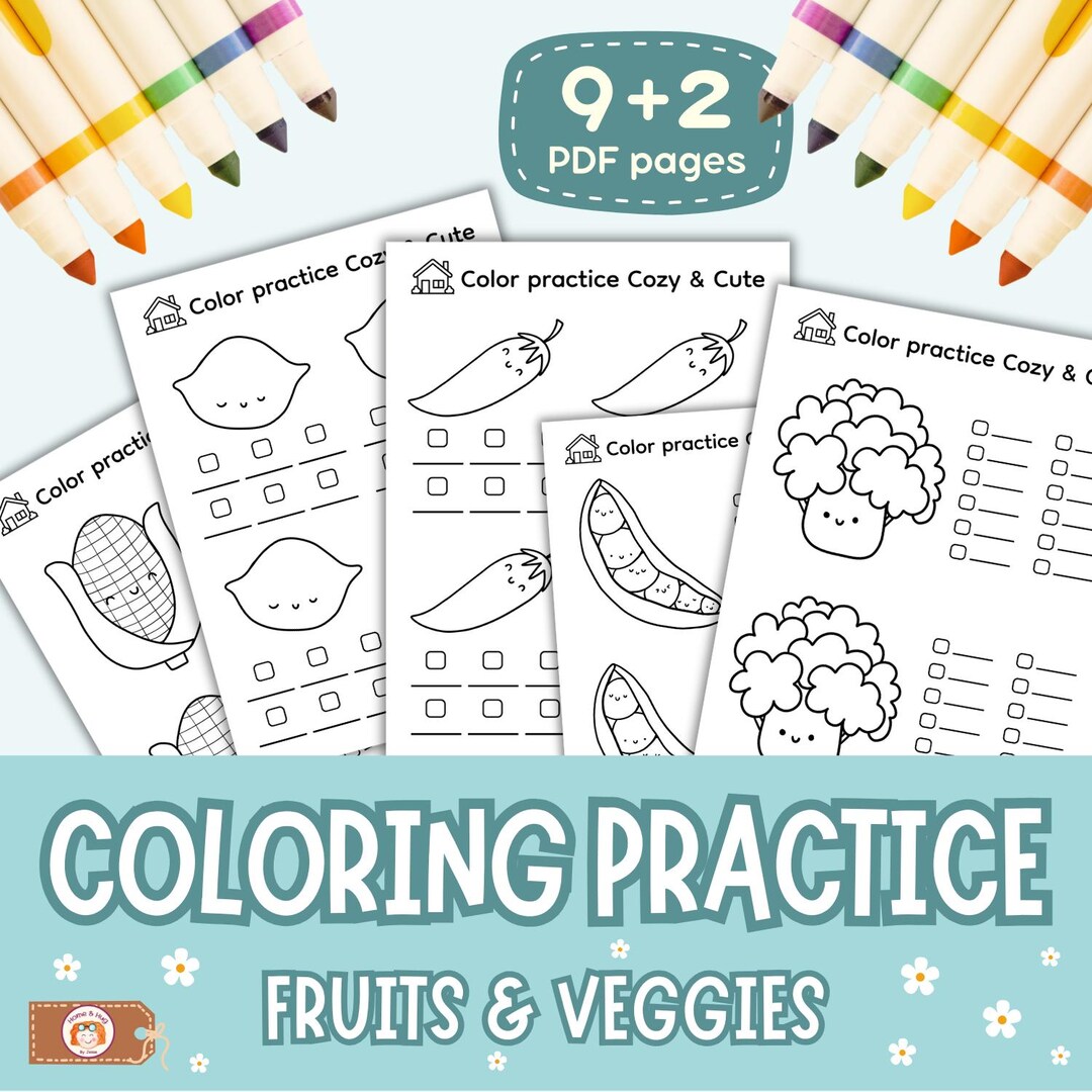 Coloring Practice Worksheets (PDF)– Cute Pages to Practice Blending ...