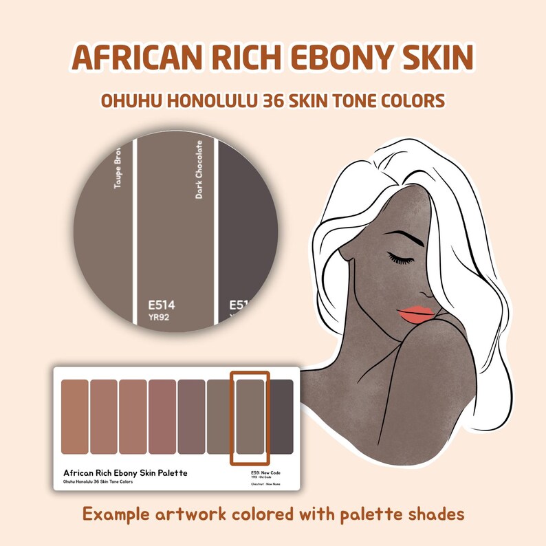 Ohuhu Color Palette Bundle | Honolulu 36 Colors | African Skin| Old ...