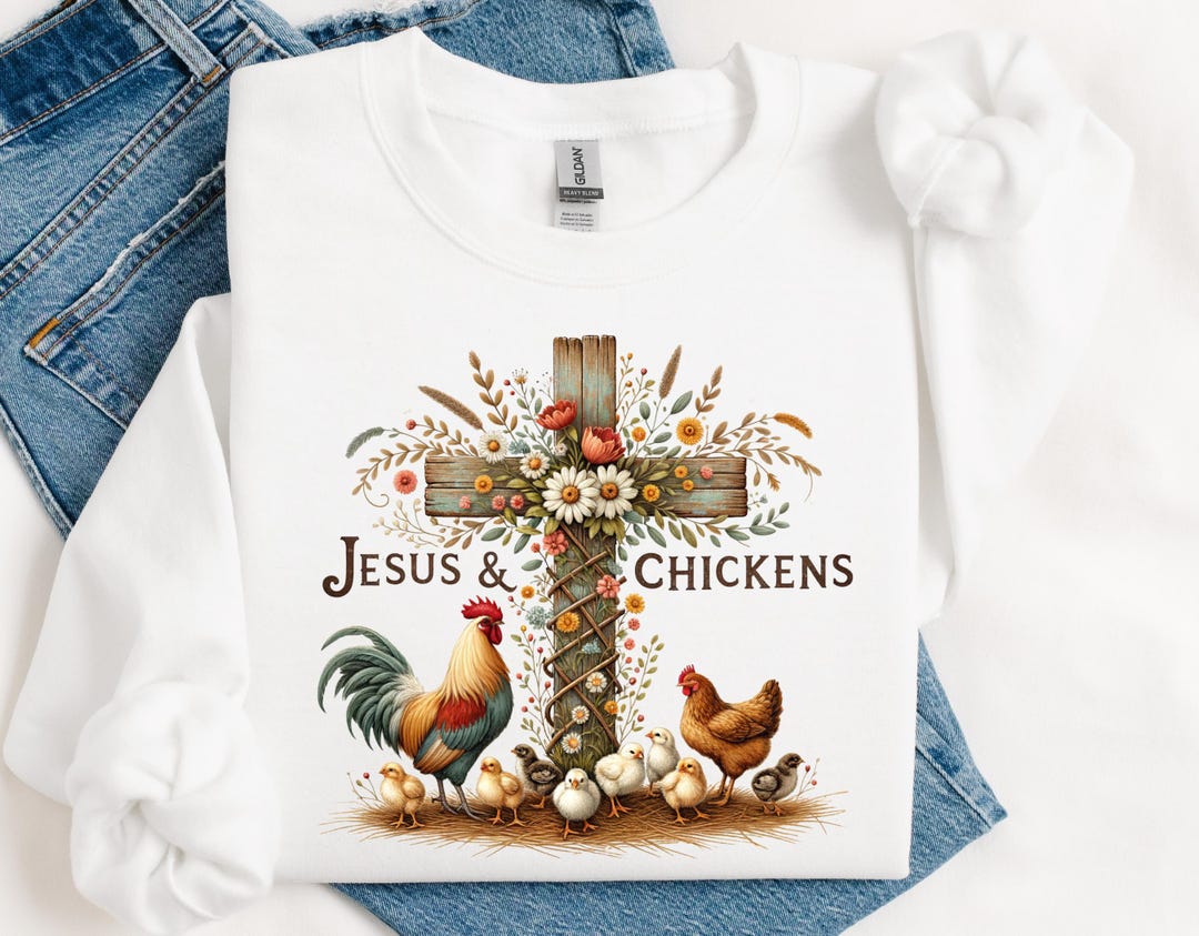 Jesus and Chickens PNG, Chicken Lover Digital Design, Jesus Lover Png ...