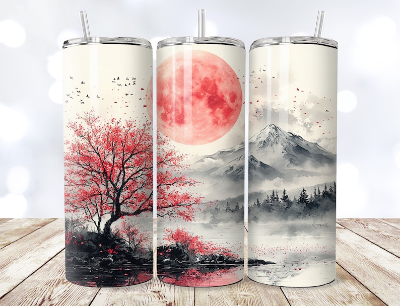 Sakura Nature Tumbler Wrap, Cherry Blossom Tree Png Bundle, Japan ...