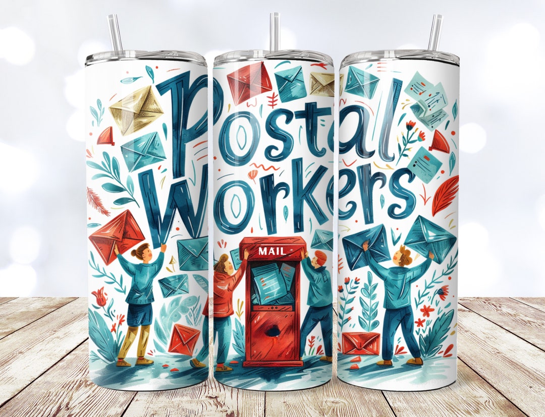 Postal Worker 20 Oz Skinny Tumbler Wrap Sublimation Design, SEAMLESS ...
