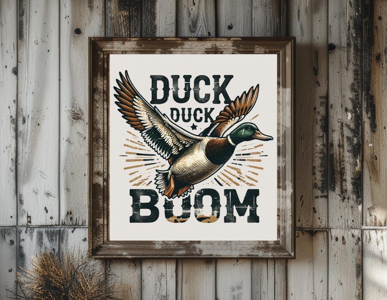 Duck Duck Boom PNG File, Camo Duck Sublimation Design, Duck Hunting ...