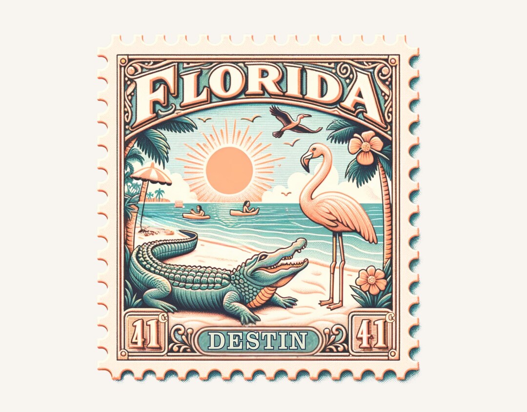 Vintage Florida Stamp PNG Bundle: Sublimation Design (digital Download ...