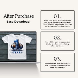 1st Year Down Digital Png Design, First Birthday PNG, Football One ...