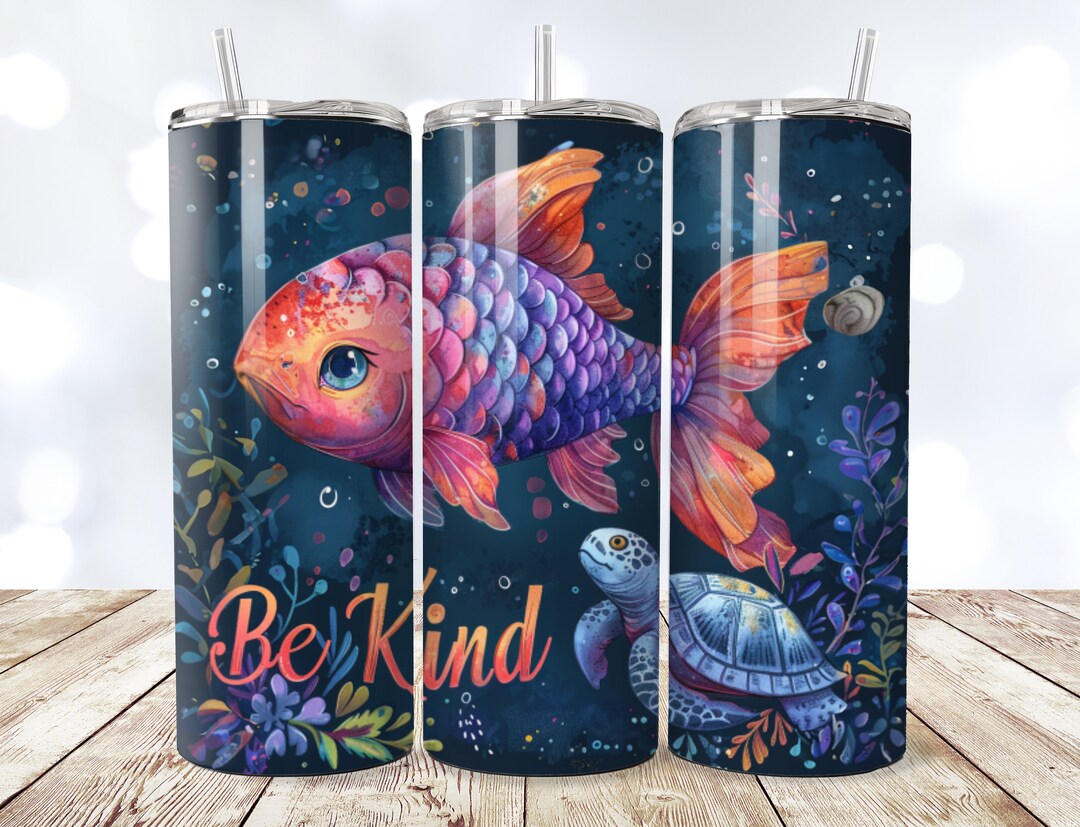 Rainbow Scale Fish Tumbler Wrap, 20oz SEAMLESS, Reading Teacher Wrap ...