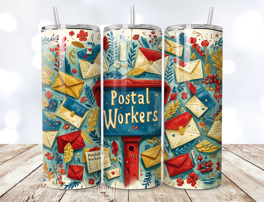 Postal Worker 20 Oz Skinny Tumbler Wrap Sublimation Design, SEAMLESS ...