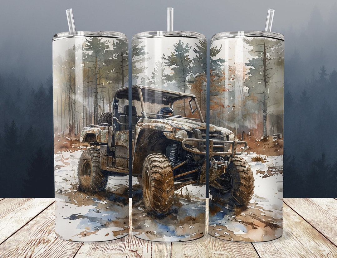 ATV Tumbler Wrap SEAMLESS, Four Wheeler, 20oz Skinny Tumbler Wrap, ATV ...