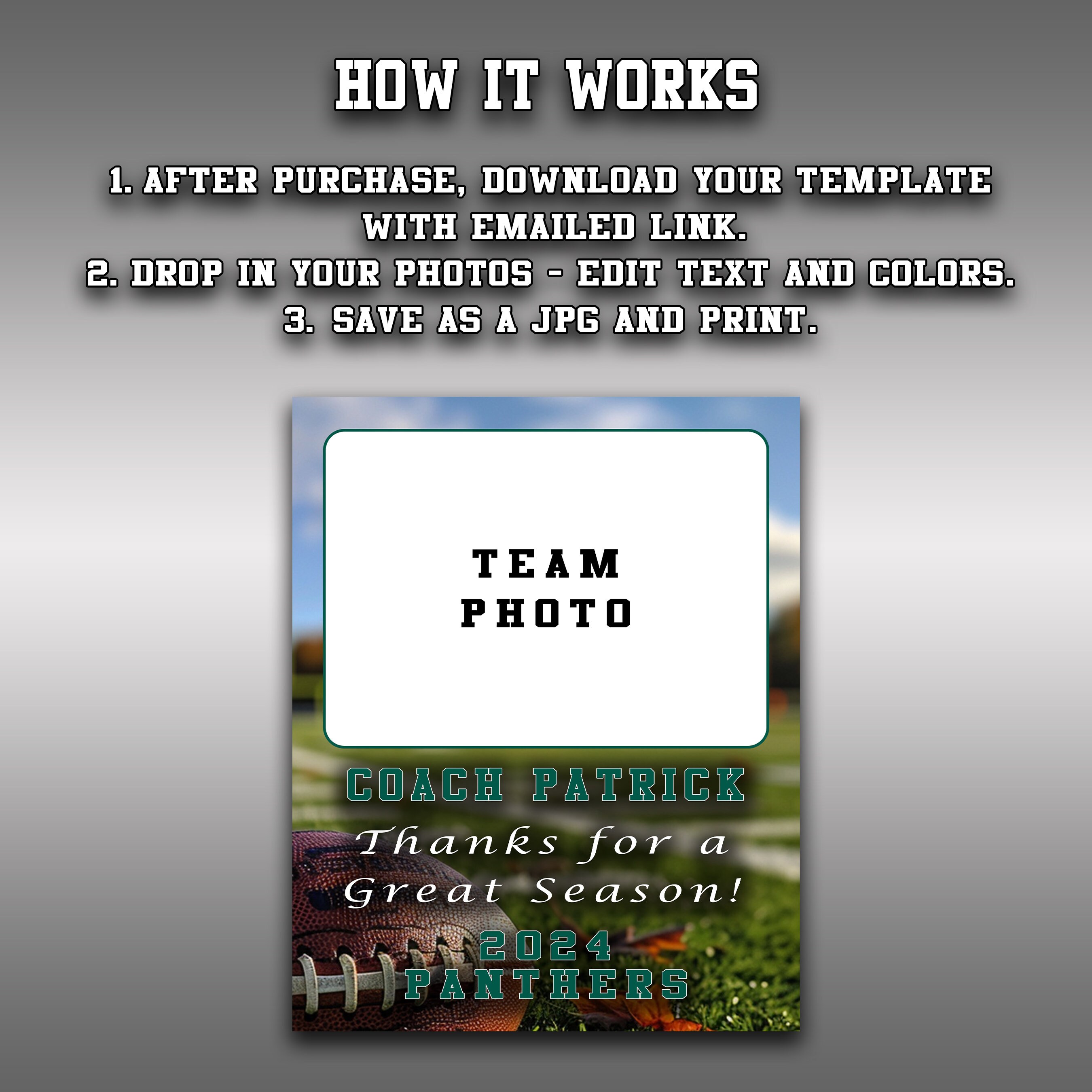 Football Coach Appreciation Template - FBCP001 - PSD Digital Template ...