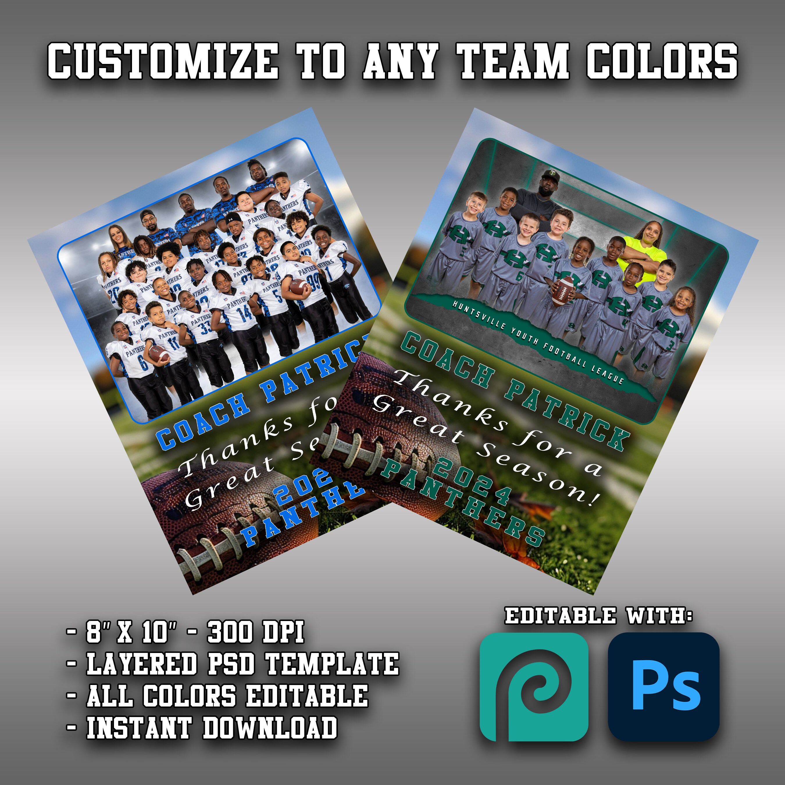 Football Coach Appreciation Template - FBCP001 - PSD Digital Template ...