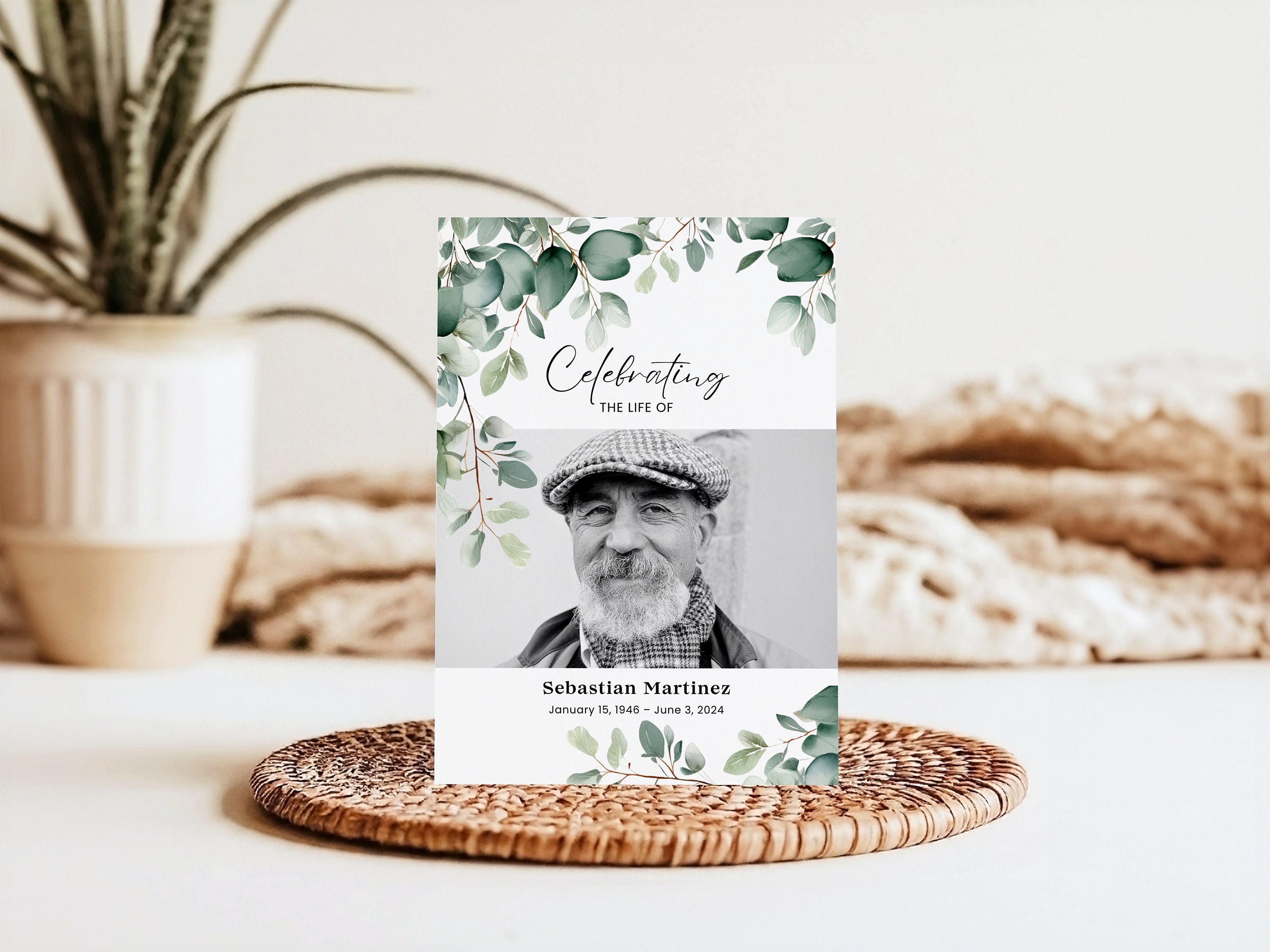 Funeral Program Template, Memorial Program, Editable Memorial Service ...