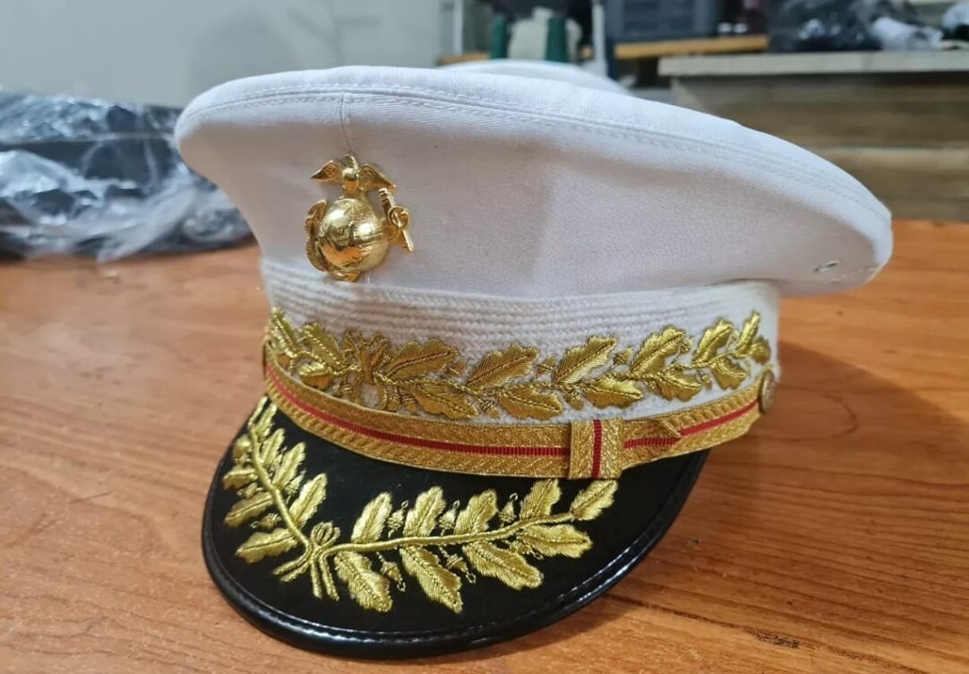 Vietnam Era USMC Officer's Visor Service Cap or Hat W/ega Device All ...